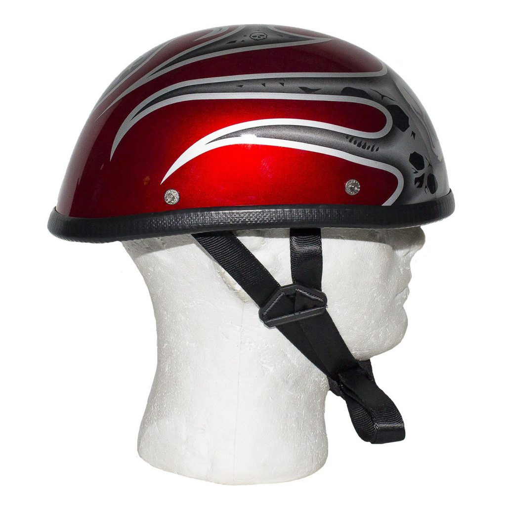 Shiny Red Novelty Helmet with Silver Flames – BNSH401-D4-BURG-1 ...