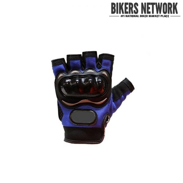 Mens Blue Fingerless Mesh Racing Gloves – BNZLC1001-BLUE – Bikers Network
