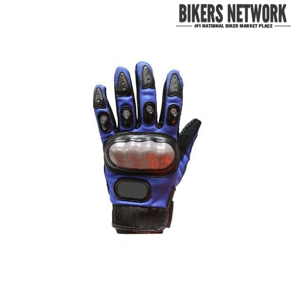 Mens Blue Fingerless Mesh Racing Gloves – BNZLC1001-BLUE – Bikers Network