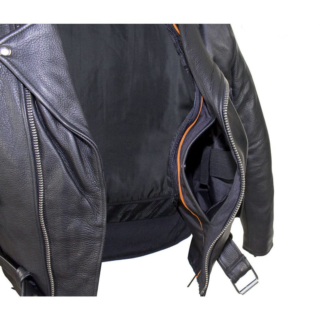 Mens Classic Police Style Motorcycle Jacket With Side Laces – BNMJ201 ...