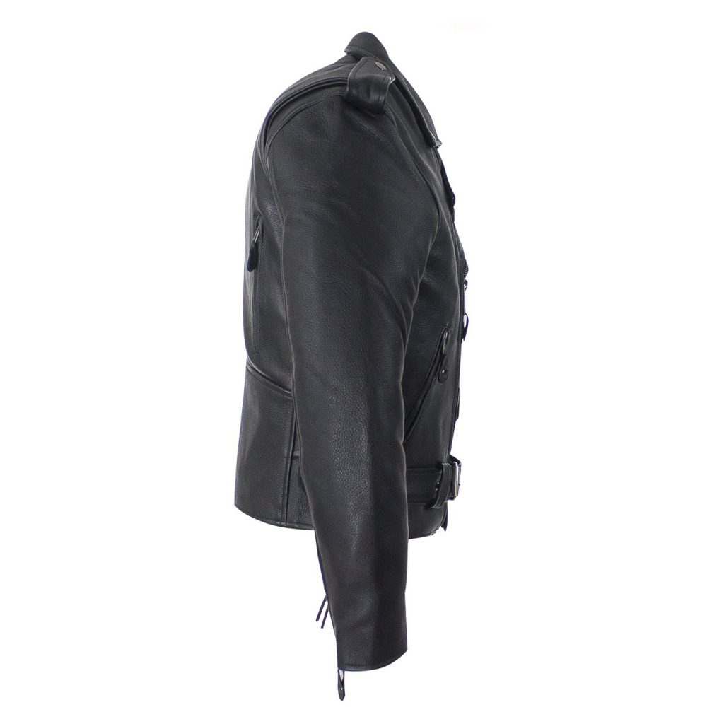 Mens Classic Police Style Motorcycle Jacket With Side Laces – BNMJ201 ...