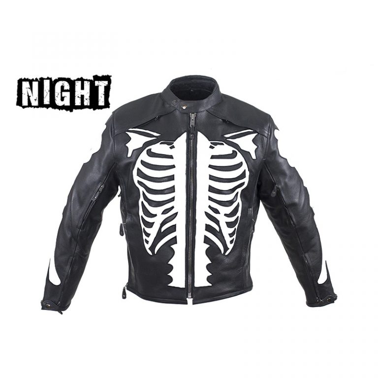 Mens Reflective Skeleton Motorcycle Jacket – BNMJ6031-11 – Bikers Network