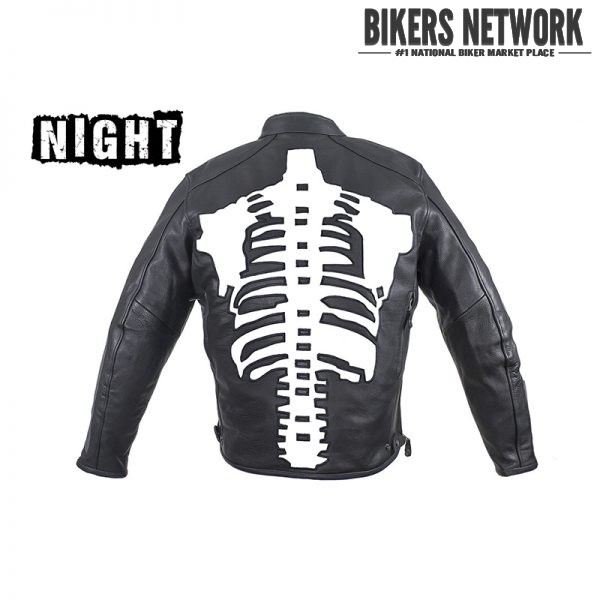 Mens Reflective Skeleton Motorcycle Jacket – BNMJ6031-11 – Bikers Network