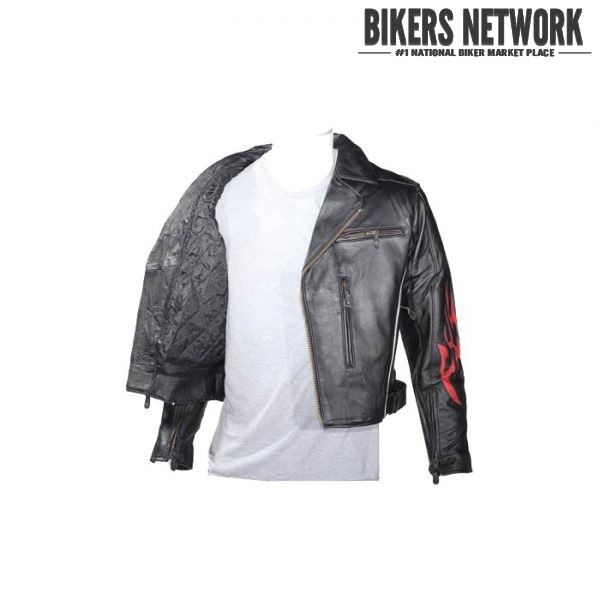 Mens Motorcycle Racer Jacket With Velcro – BNMJ781-09 – Bikers Network