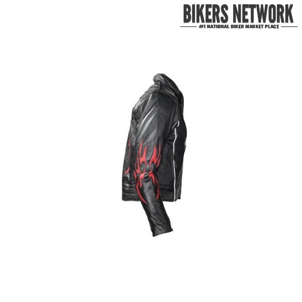 Mens Motorcycle Racer Jacket With Velcro – BNMJ781-09 – Bikers Network