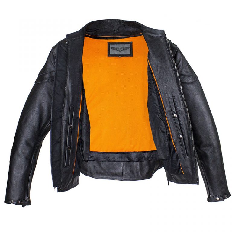 Men’s Reflective Leather Concealed Carry Jacket – BNMJ796-SS – Bikers ...
