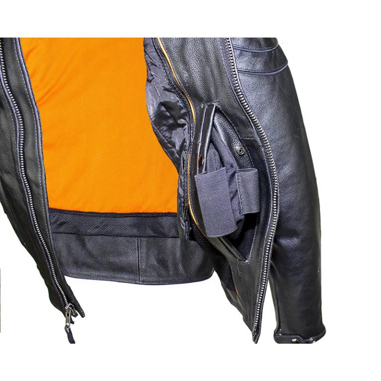 Men’s Reflective Leather Concealed Carry Jacket – BNMJ796-SS – Bikers ...