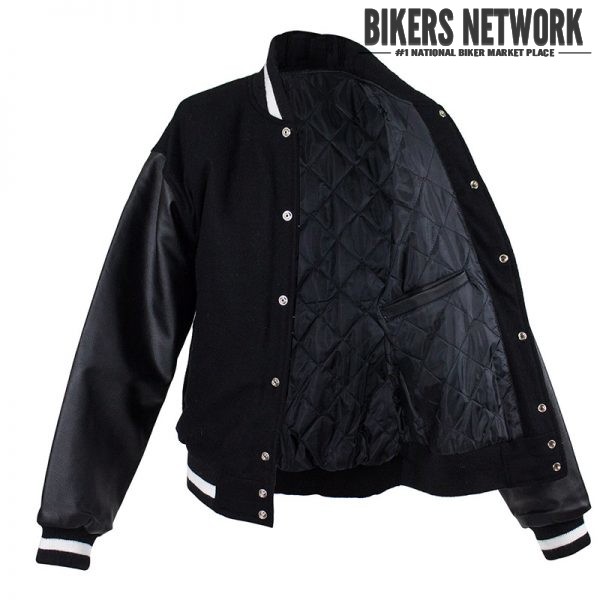 Men’s Black & White Varsity Baseball Jacket – BNMJ798-WHITE – Bikers ...