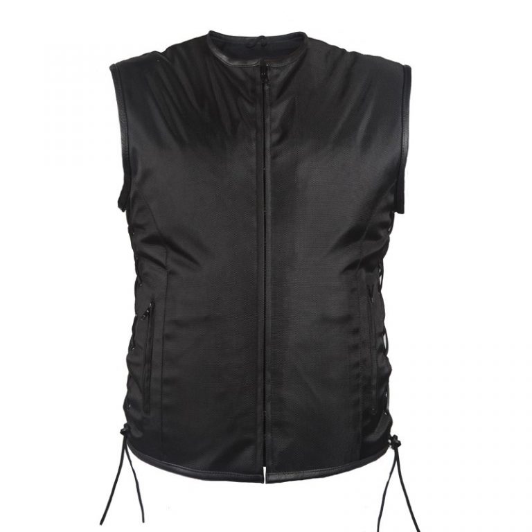 Mens Nylon Textile Vest With Leather Trim & Gun Pocket – BNMV300-NS-CC ...