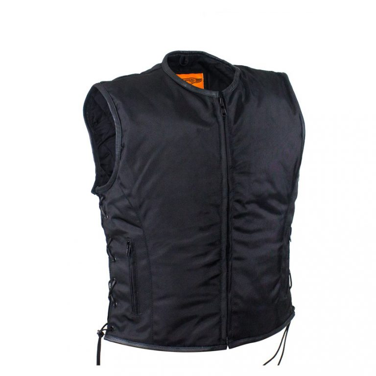 Mens Nylon Textile Vest With Leather Trim & Gun Pocket – BNMV300-NS-CC ...