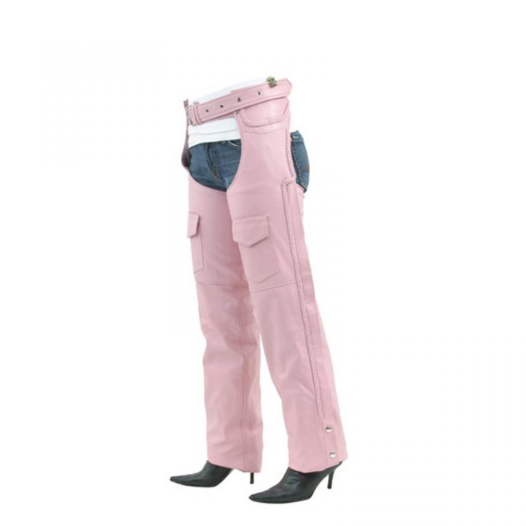 Pink Leather Chaps With Mesh Lining- BNC325-PINK – Bikers Network