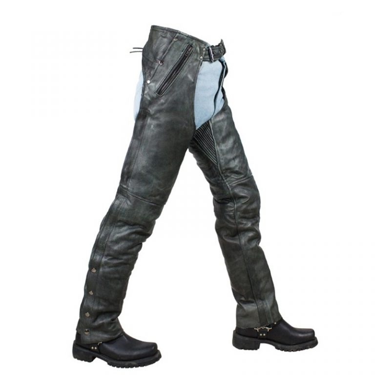 Naked Gray Cowhide Leather Chaps – BNC334-16 – Bikers Network
